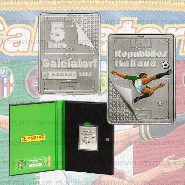 5 euro - Panini Stickers - Italy - 2022 - Silver BU - GREEN