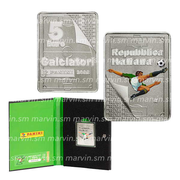 5 euro - Panini Stickers - Italy - 2022 - Silver BU - GREEN